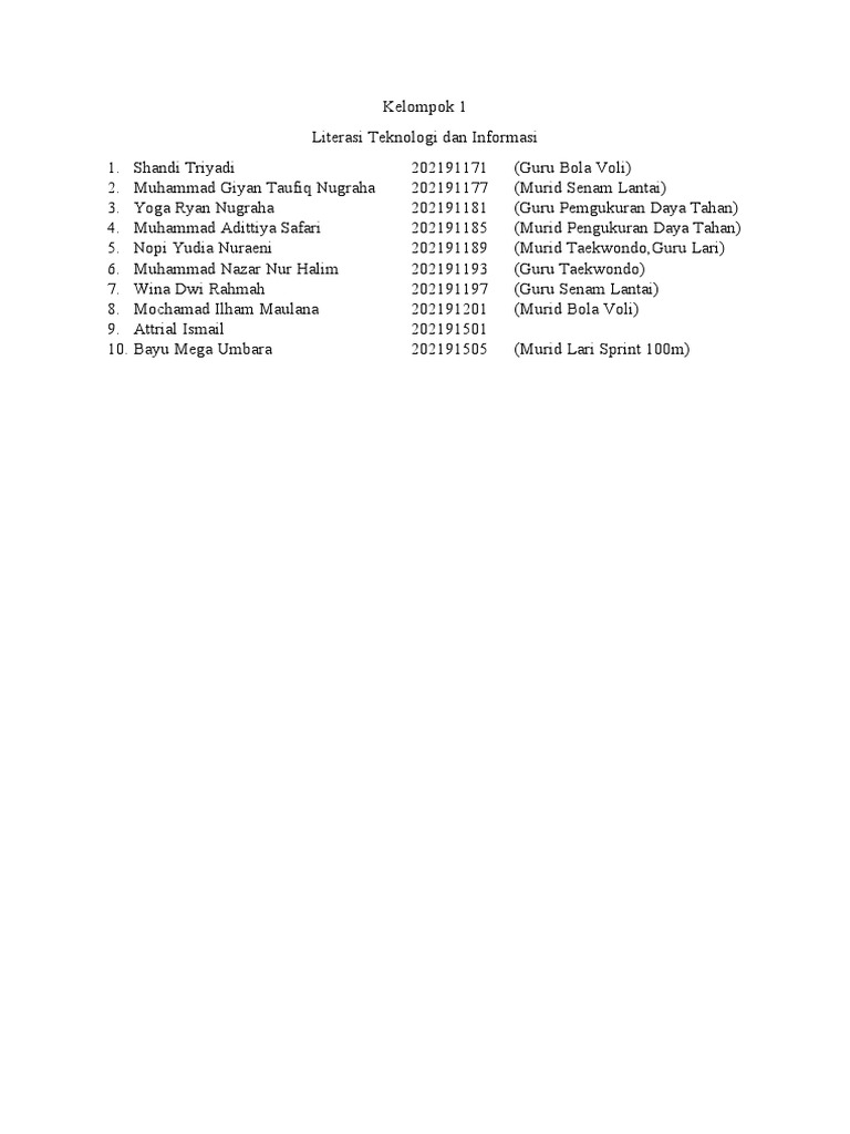 Anggota Kelompok 1 Pdf