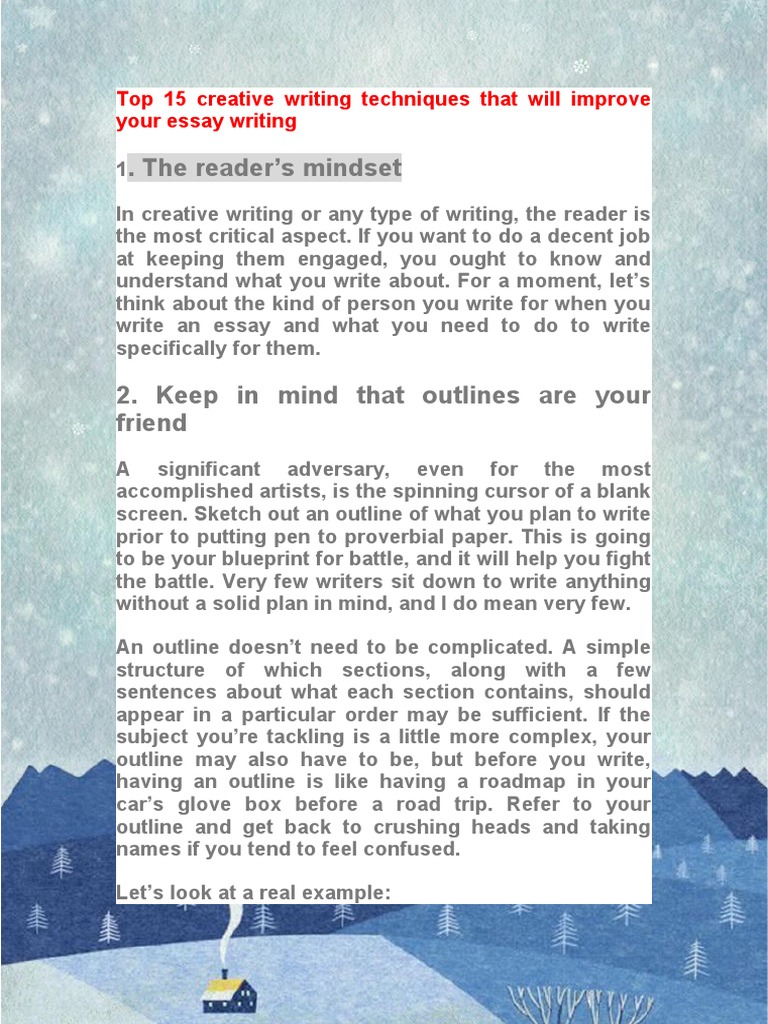 15 Creative Writing Techniques | PDF | Wikipedia | Essays
