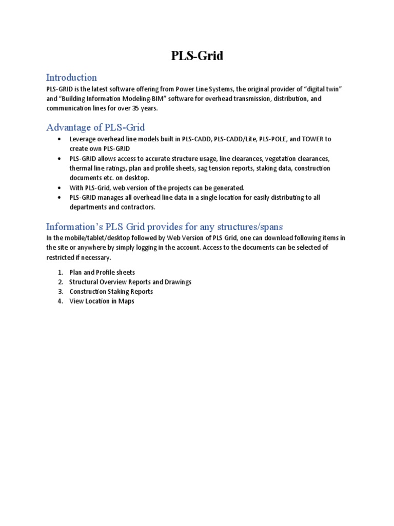 PLS Grid Summary | PDF | World Wide Web | Internet & Web