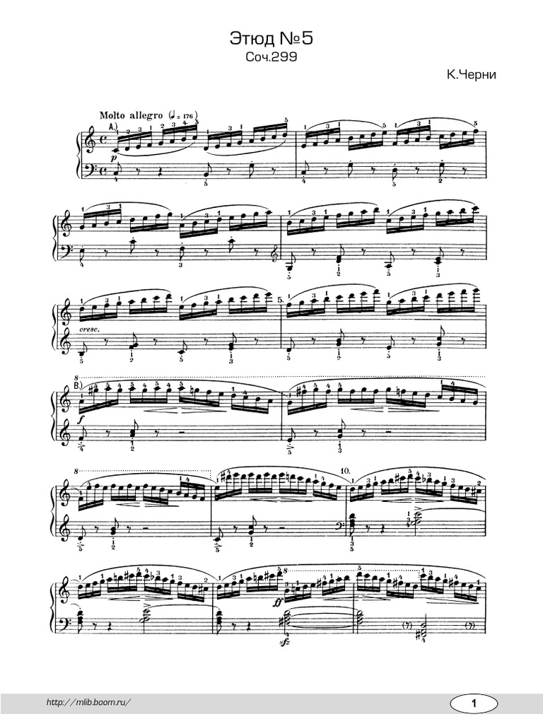 Czerny - Study nr.5 Op.299 | PDF