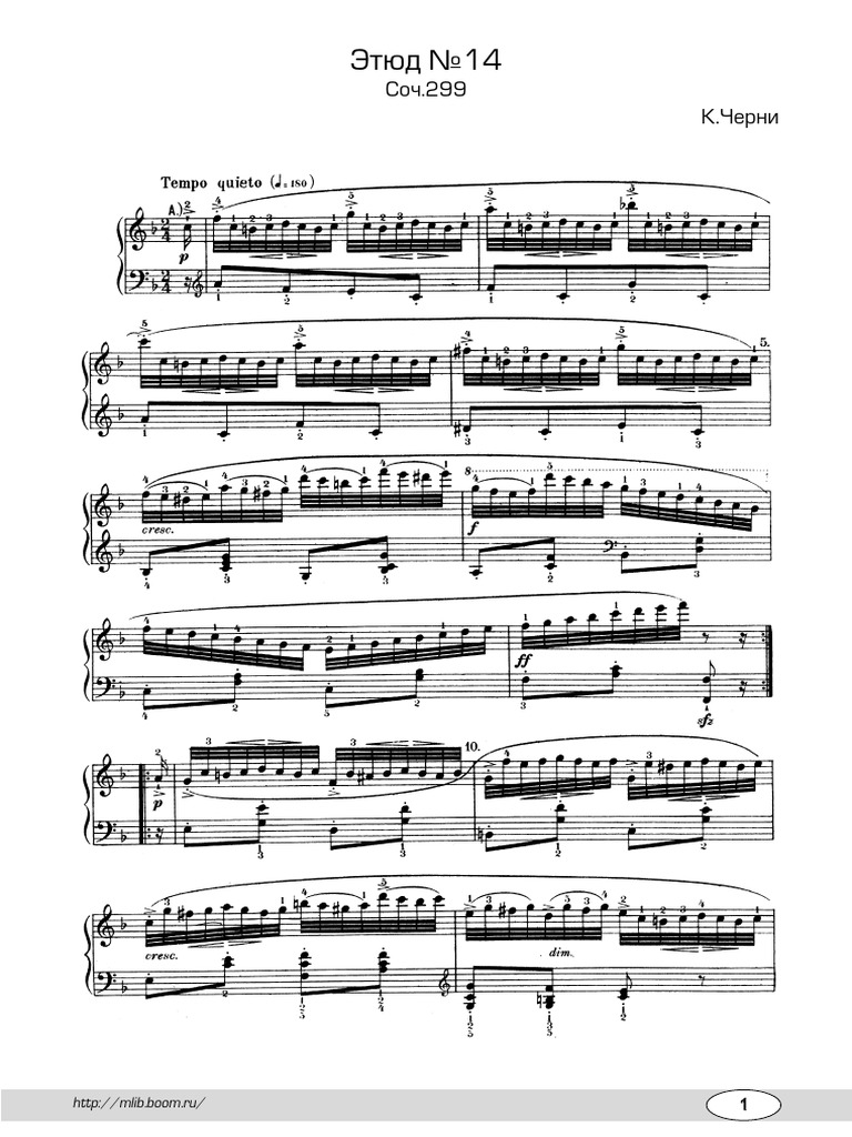 Czerny - Study nr.14 Op.299 | PDF