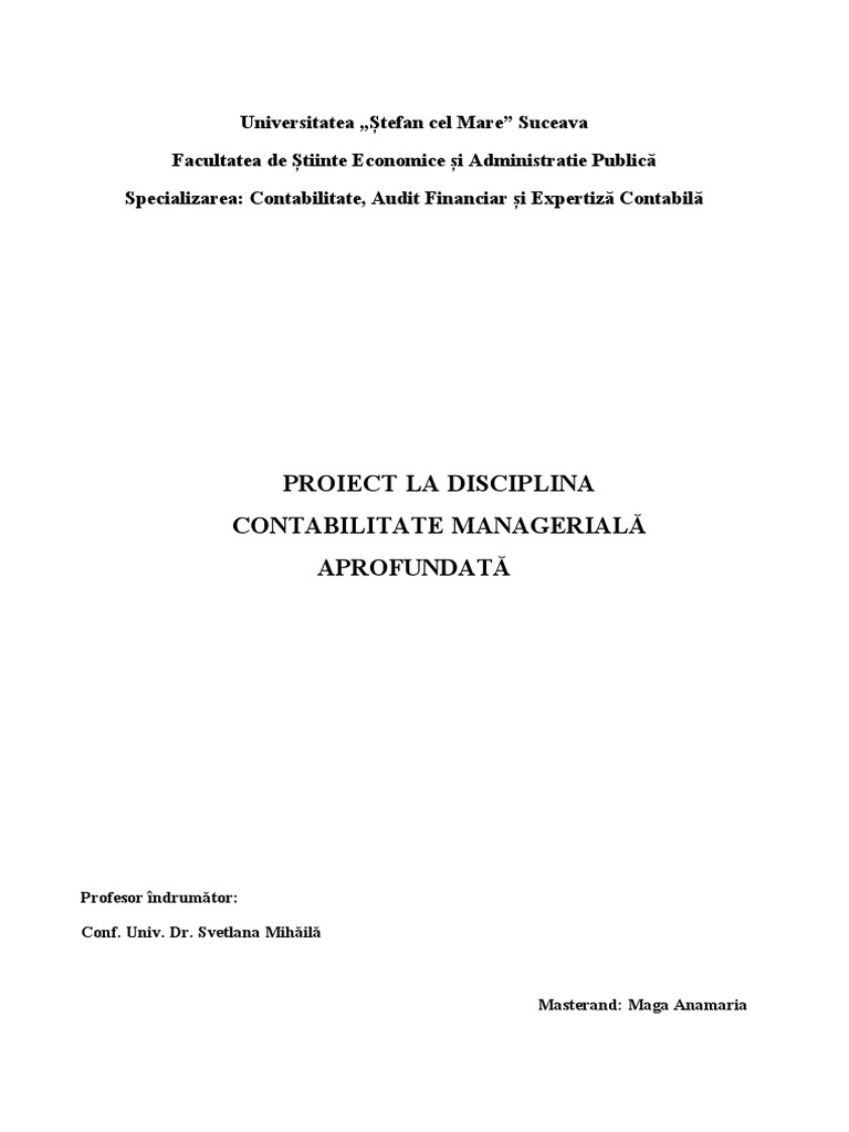 Proiect CMA | PDF