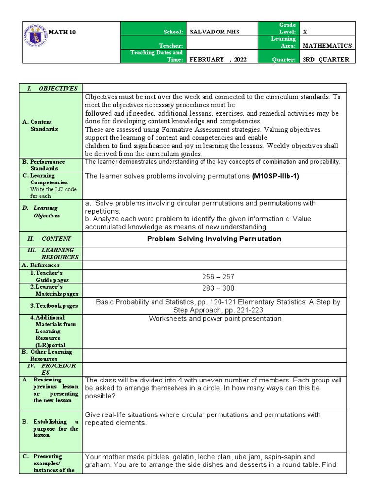 Permutation DLL | PDF | Learning | Permutation