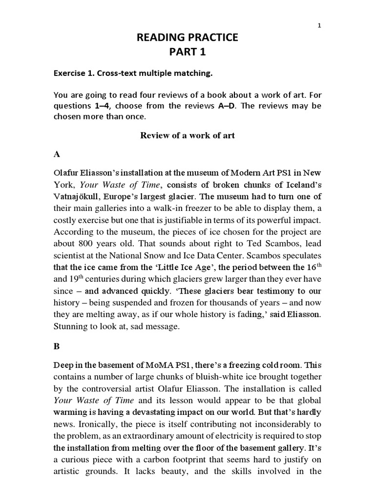 Reading Practice | PDF | Glacier | Ice
