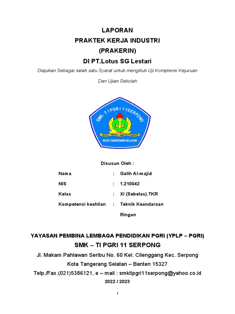 Contoh Laporan Prakerin 2022-1 | PDF | Teknologi & Rekayasa