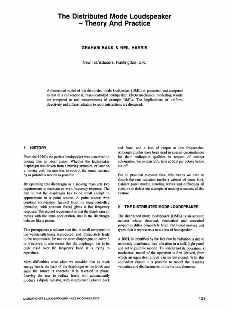DML Theory and Practice | PDF | Loudspeaker | Euclidean Vector