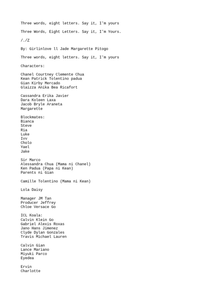 Three Words Eight Letters | PDF