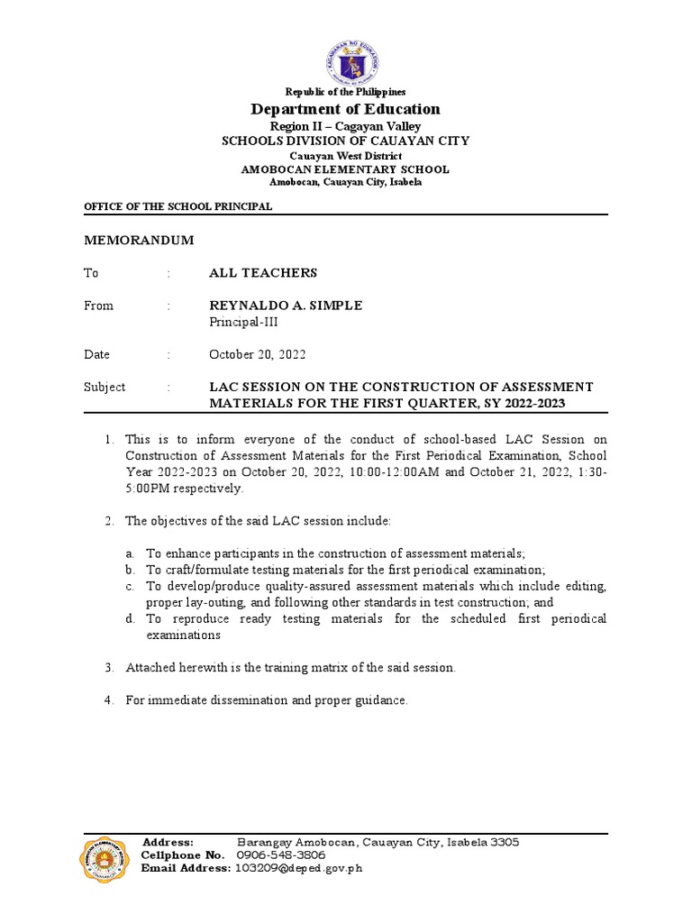 Lac Session On Test | PDF