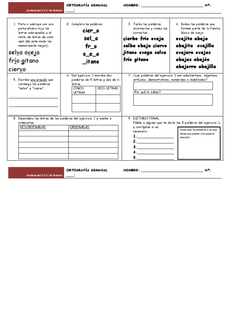 Ortografía Semanal | PDF