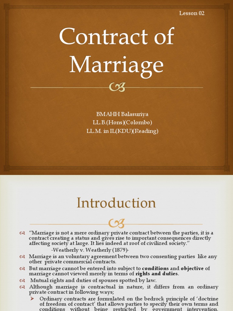 Contract of Marriage | PDF | Marriage | Private Law