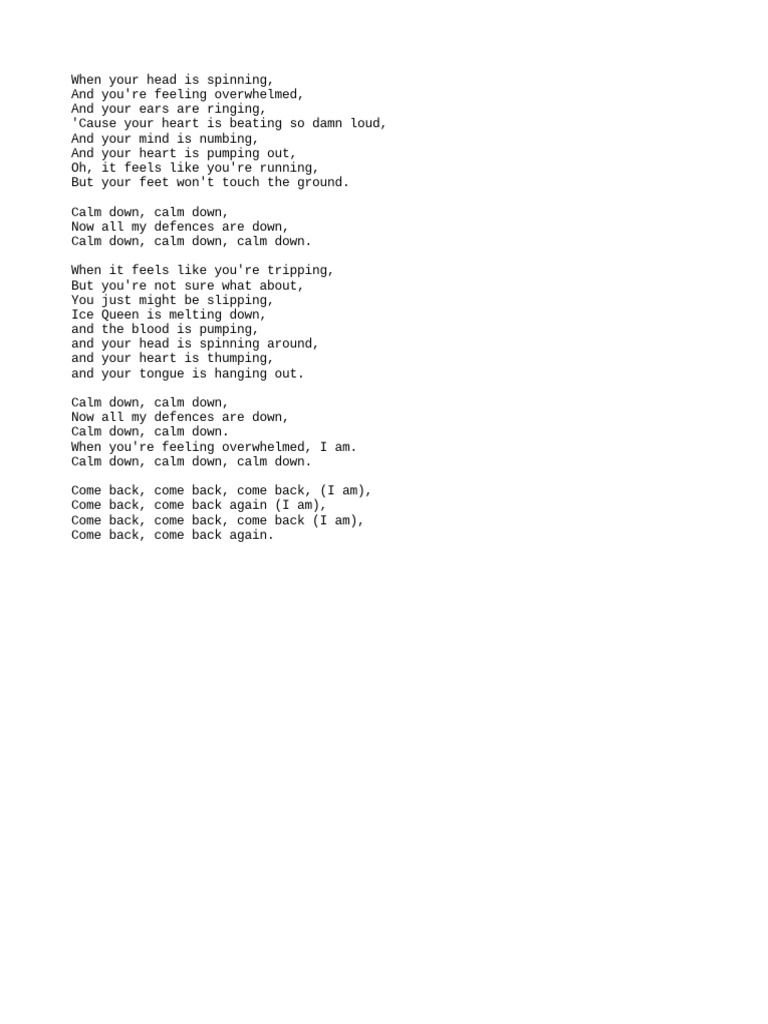 Calm Down: A Poem for Overwhelm | PDF