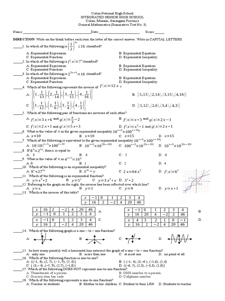 General Mathematics Summative Test 3 2022-2023 - Version 2 | PDF ... General Mathematics Summative Test 3 2022-2023 - Version 2 | PDF ...