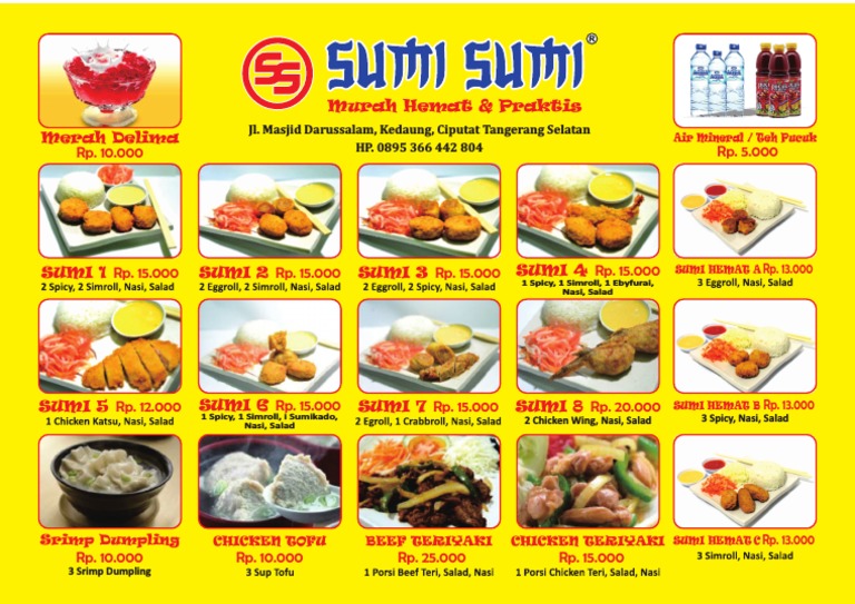 SUMI SUMI Menu | PDF | Memasak, Makanan, & Anggur