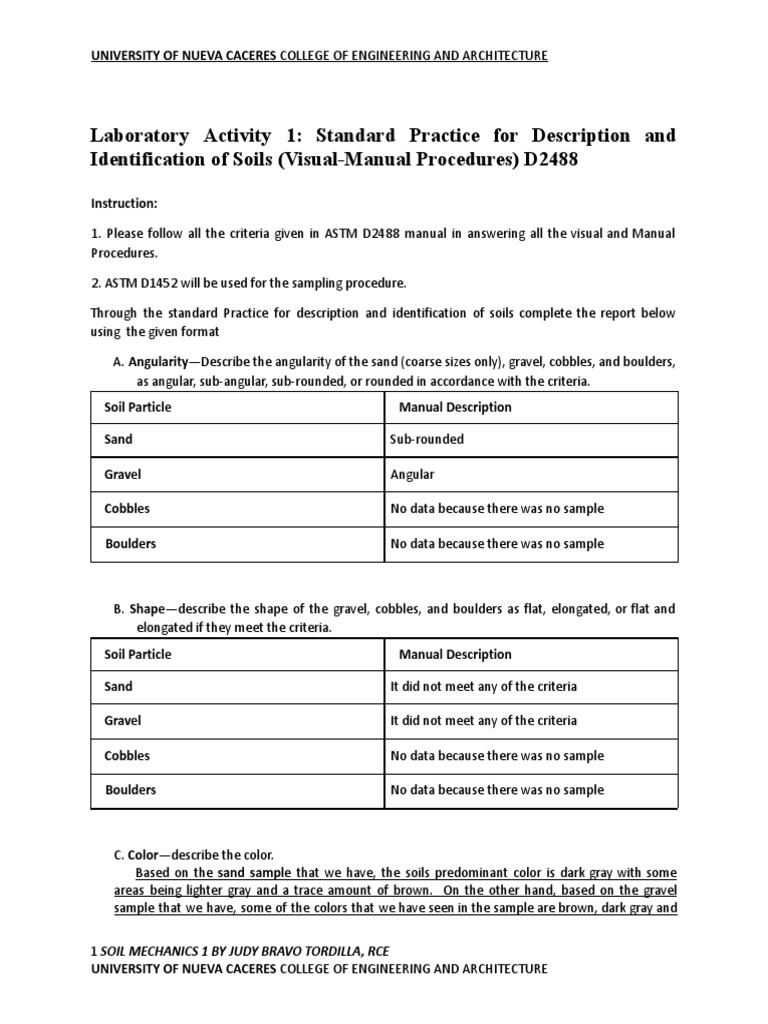 Soil Identification Using ASTM D2488 | PDF | Gravel | Soil Mechanics
