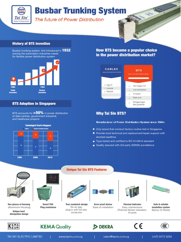 Tai Sin Busbar Trunking System Fact Sheet | PDF | Length | Electrical ...