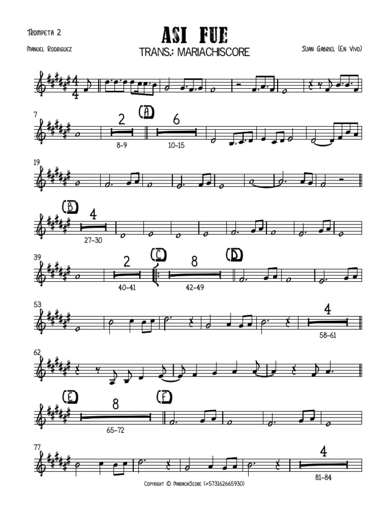 Asi Fue - Trompeta 2 | PDF