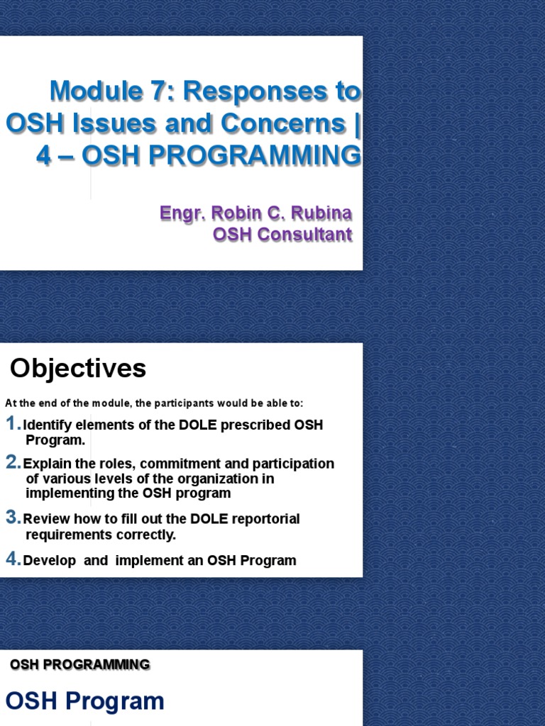 COSH Module 7 - 4 OSH Programming (Synerquest) - Compressed | PDF ...