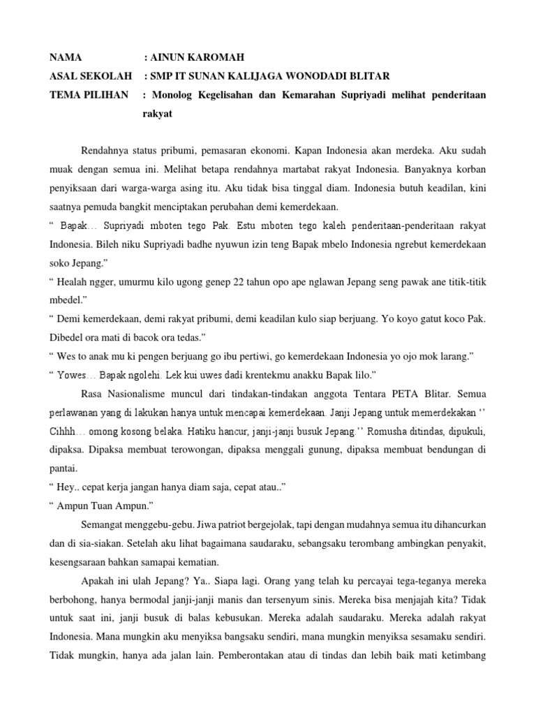 Teks Monolog Ainun - Edit | PDF