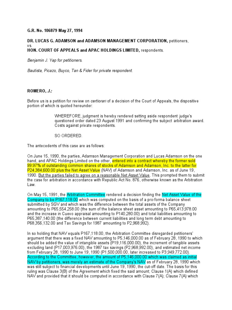Adamson v. CA | PDF | Appellate Court | Arbitration