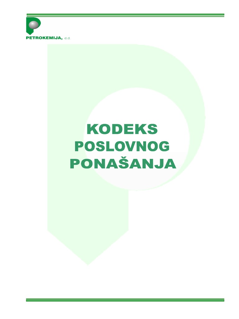 Kodeks Poslovnog Ponasanja | PDF