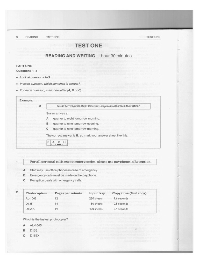 BEC PRM Signs Four Tests | PDF
