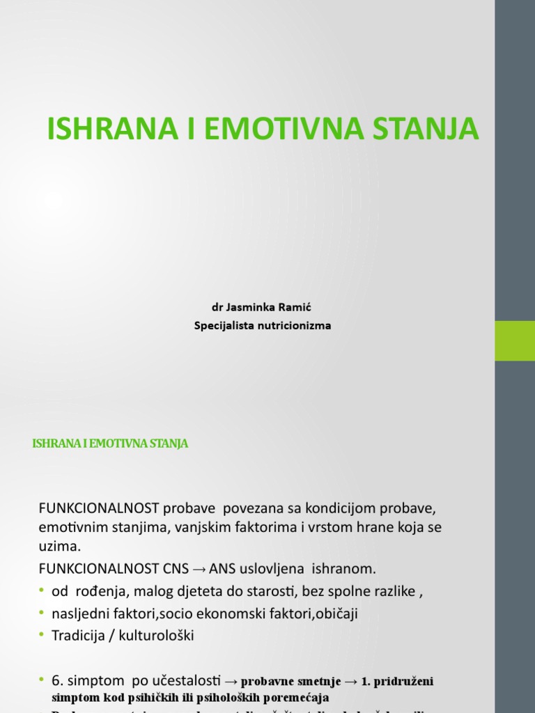 PROBAVA ISHRANA I EMOTIVNA STANJA - Ispravljena | PDF