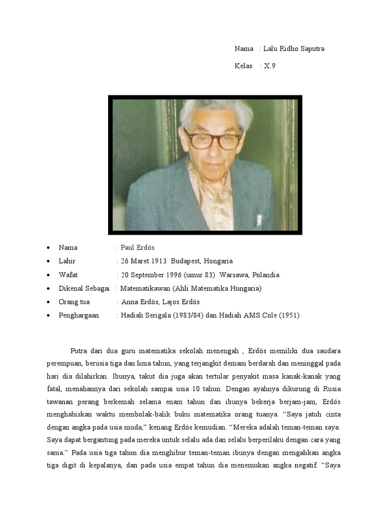 Biografi Paul Erdos | PDF