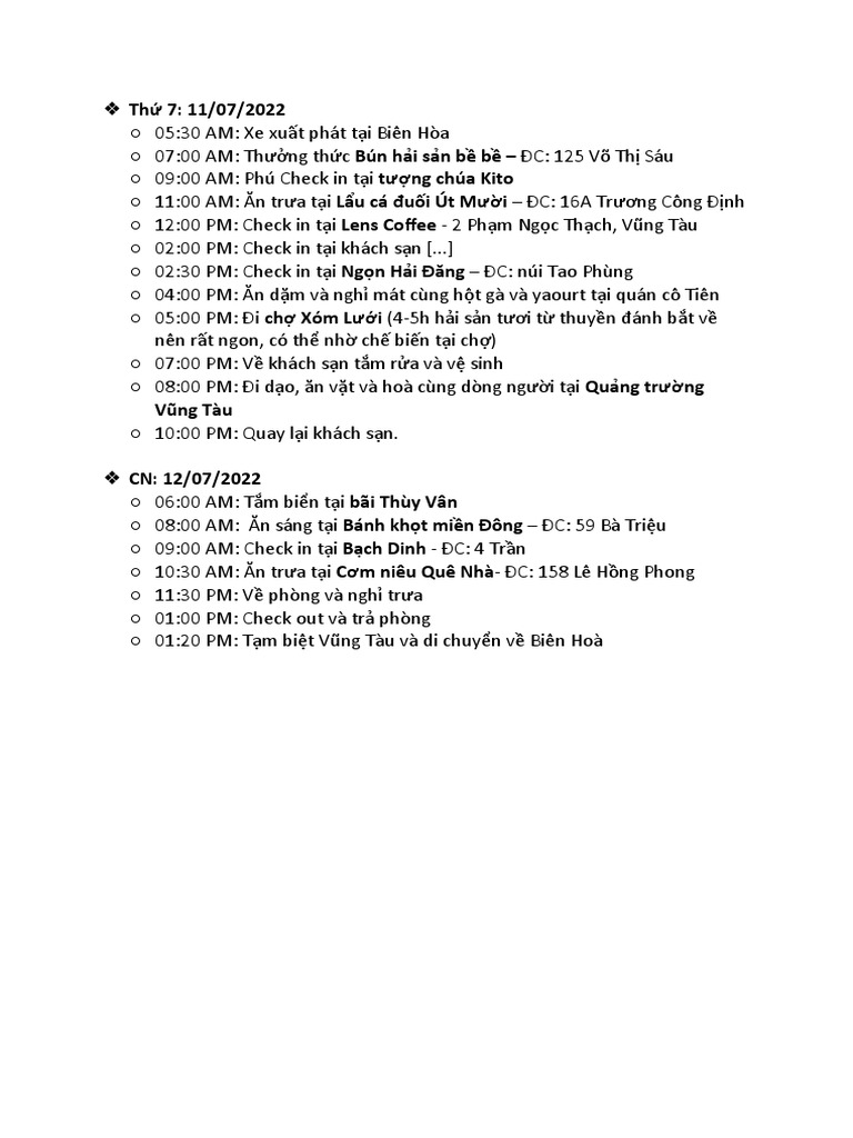 Vũng Tàu 2N1D | PDF