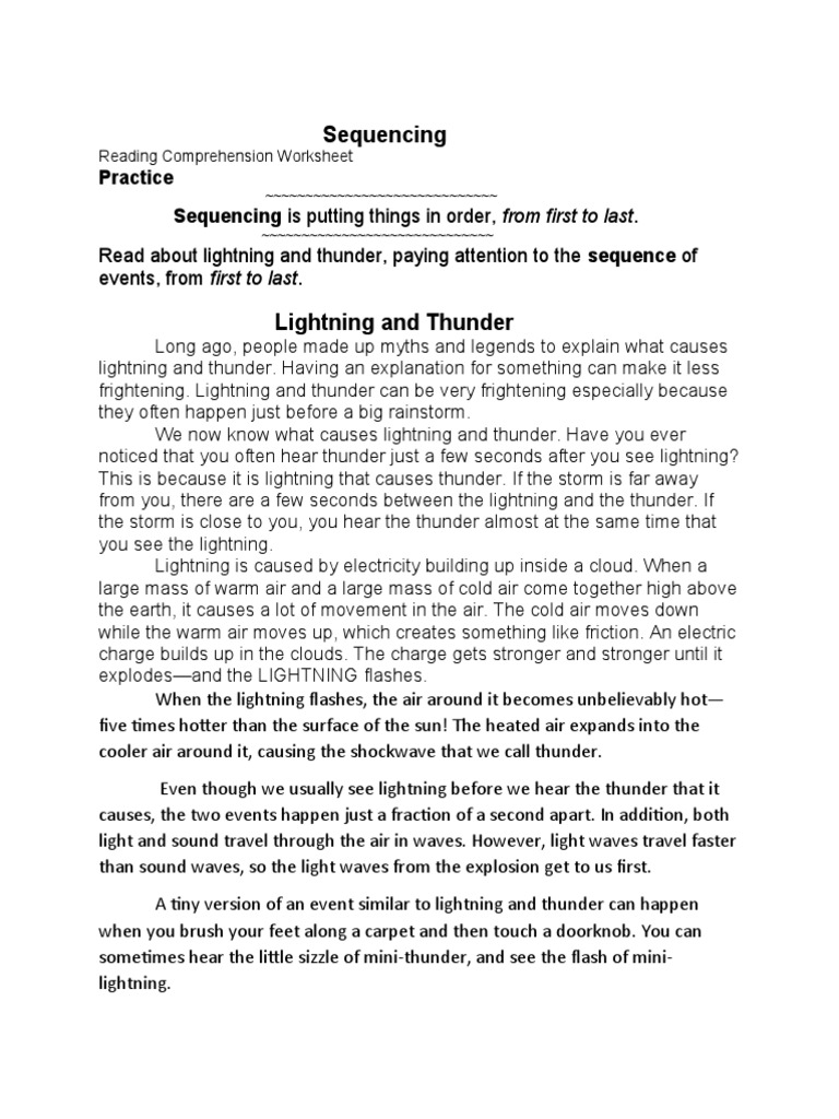 Sequencing Practice | PDF