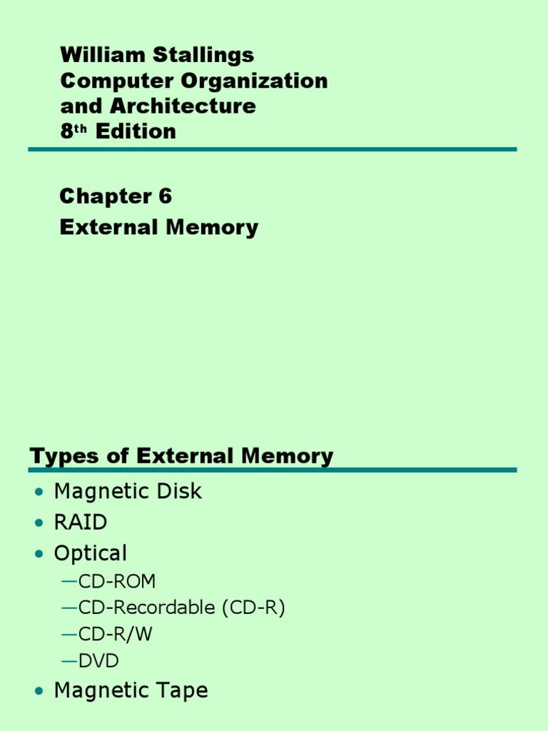 Lecture 14 - External Memory 1 | PDF | Floppy Disk | Hard Disk Drive