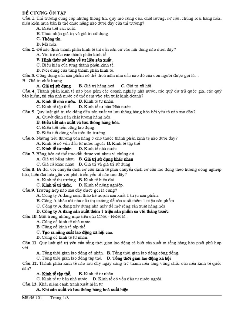 Đề cương hướng dẫn ôn tập GDCD 2 | PDF