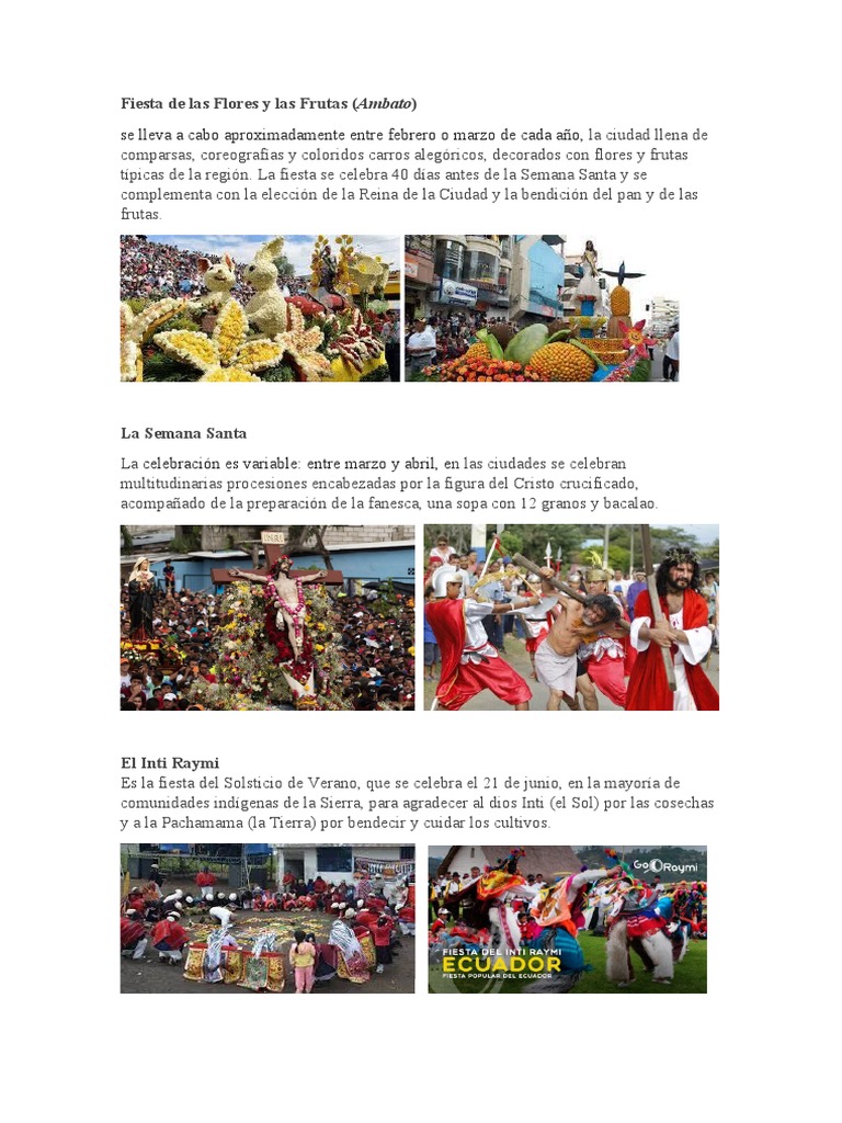 Celebraciones Ecuador | PDF