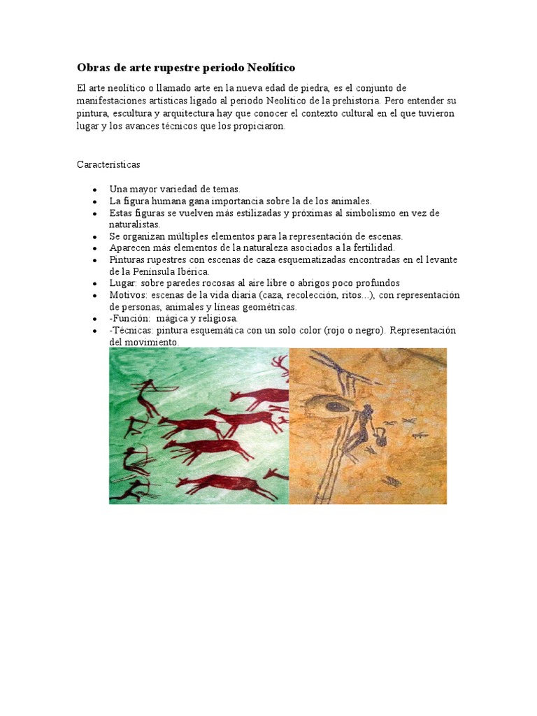 Obras de Arte Rupestre Periodo Paleolítico | PDF