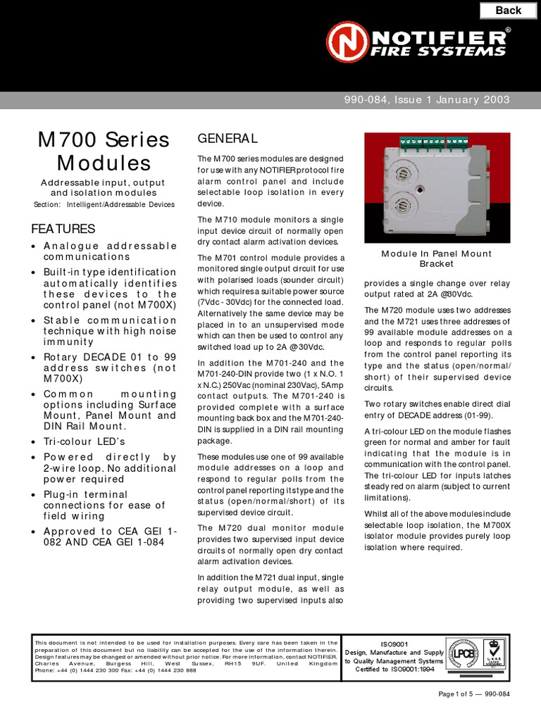 M700 Series Module | PDF | Power Supply | Switch