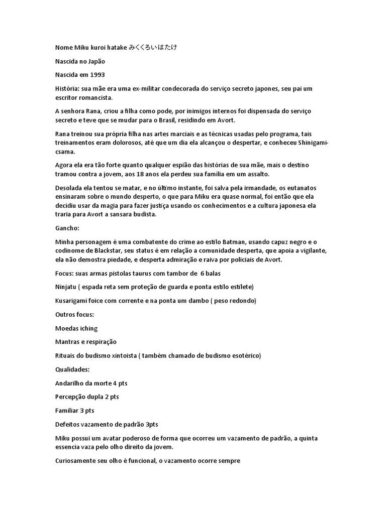 Miku Kuroi Hatake | PDF | Vampiros
