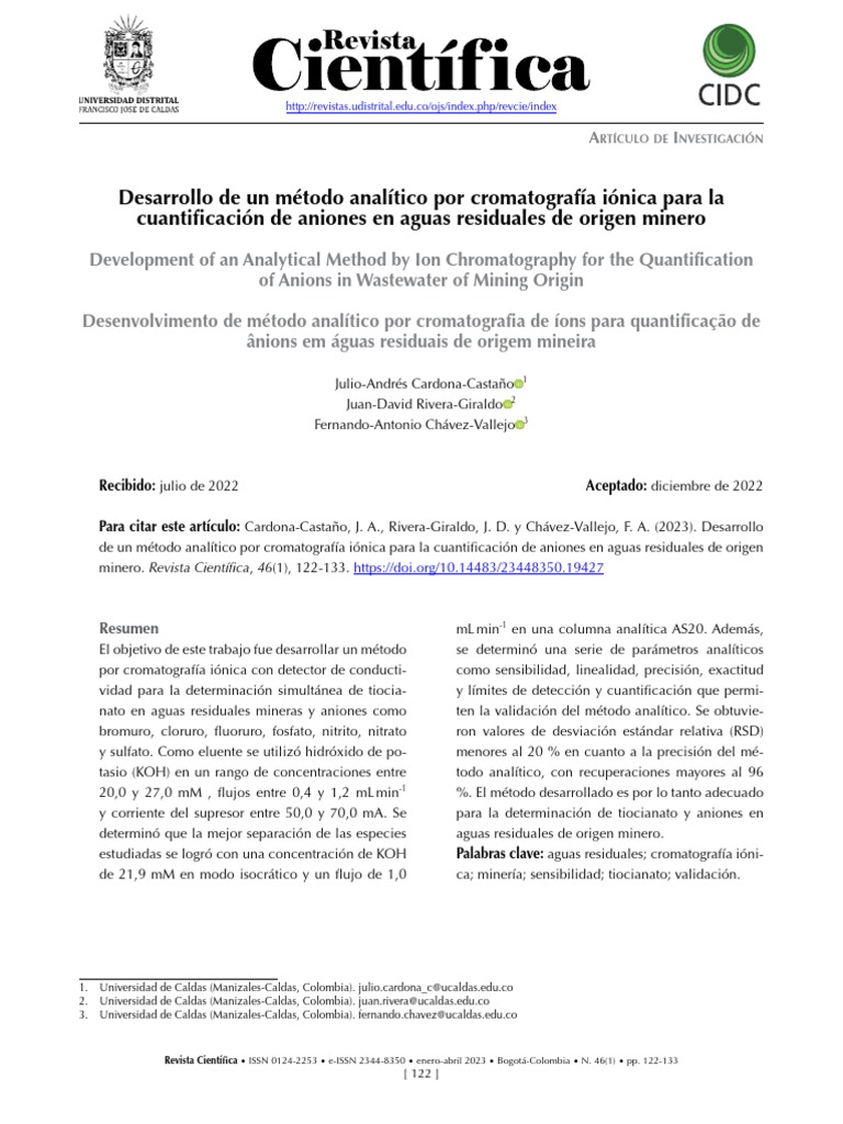 Revista Cientifica 46 Articulo 10 19427 RV1 | PDF | Aluminio | Agua