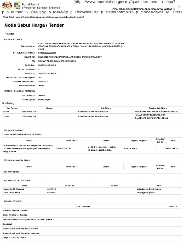 Notis Sebut Harga | PDF