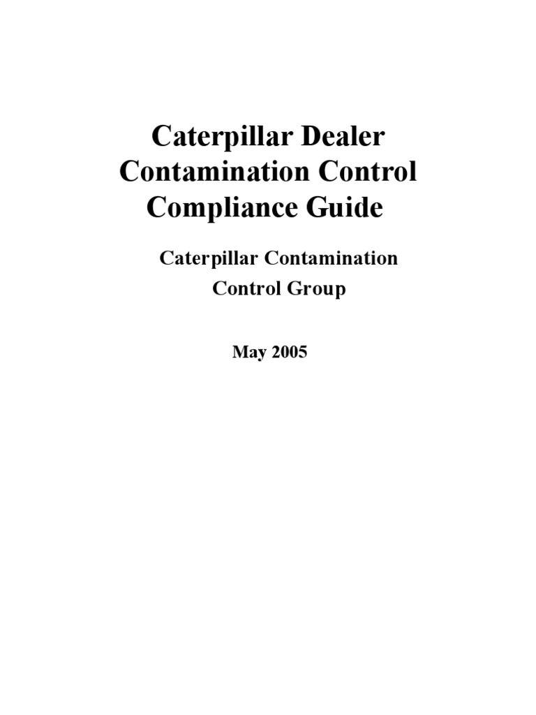 Caterpillar Contamination Control Guide | PDF | Filtration | Water
