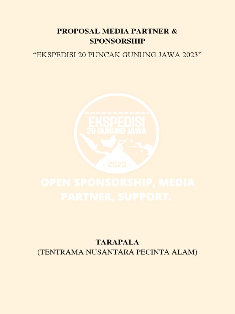 Proposal Sponsorship Ekspedisi 2023 TTD | PDF