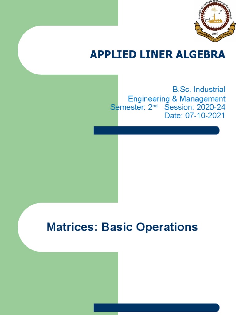 Matrix Basics - Transpose | PDF