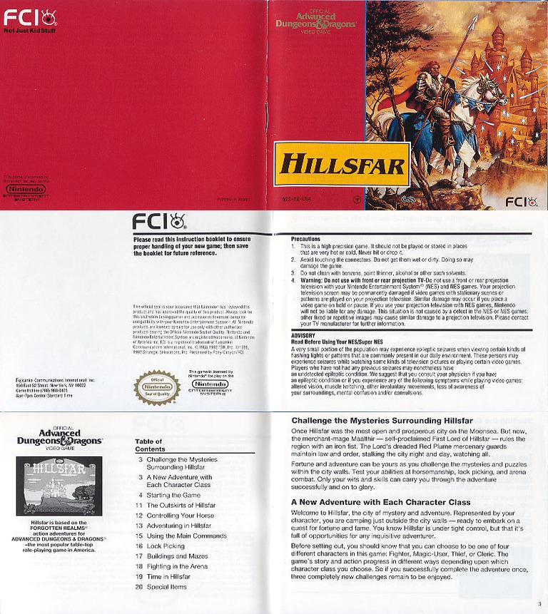 Advanced Dungeons & Dragons - Hillsfar (USA) | PDF