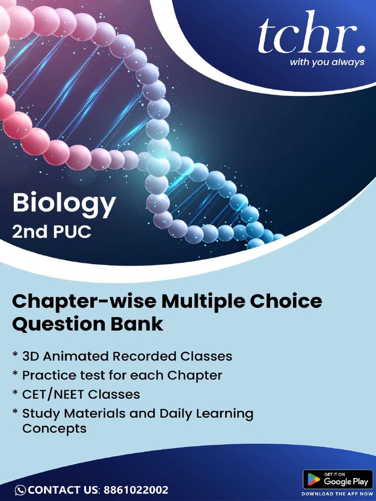2nd PUC Biology MCQs Compilation | PDF | Genotype | Zygosity