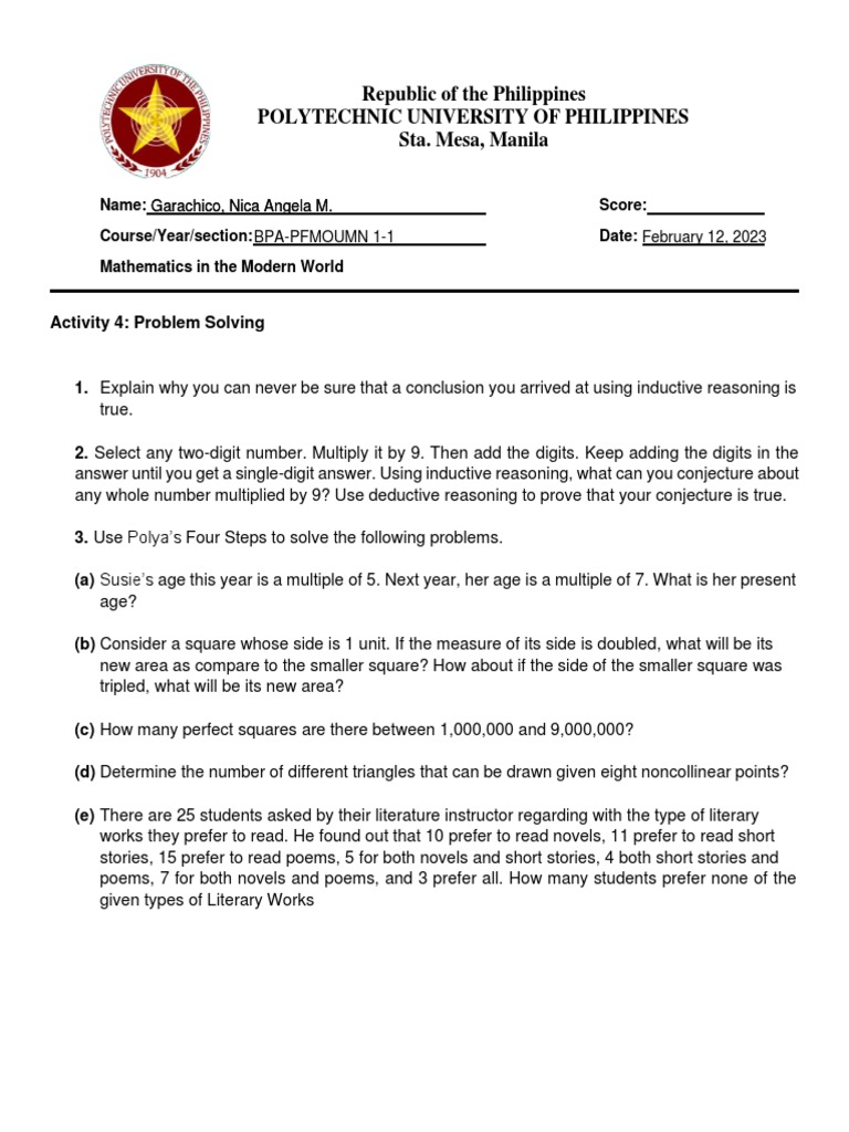 Mathematics in The Modern World | PDF | Area | Numbers