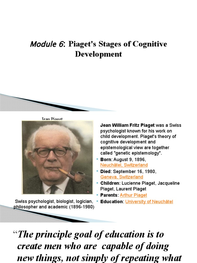 Piaget's Four Stages of Cognitive Development | PDF | Cognition | Human ...