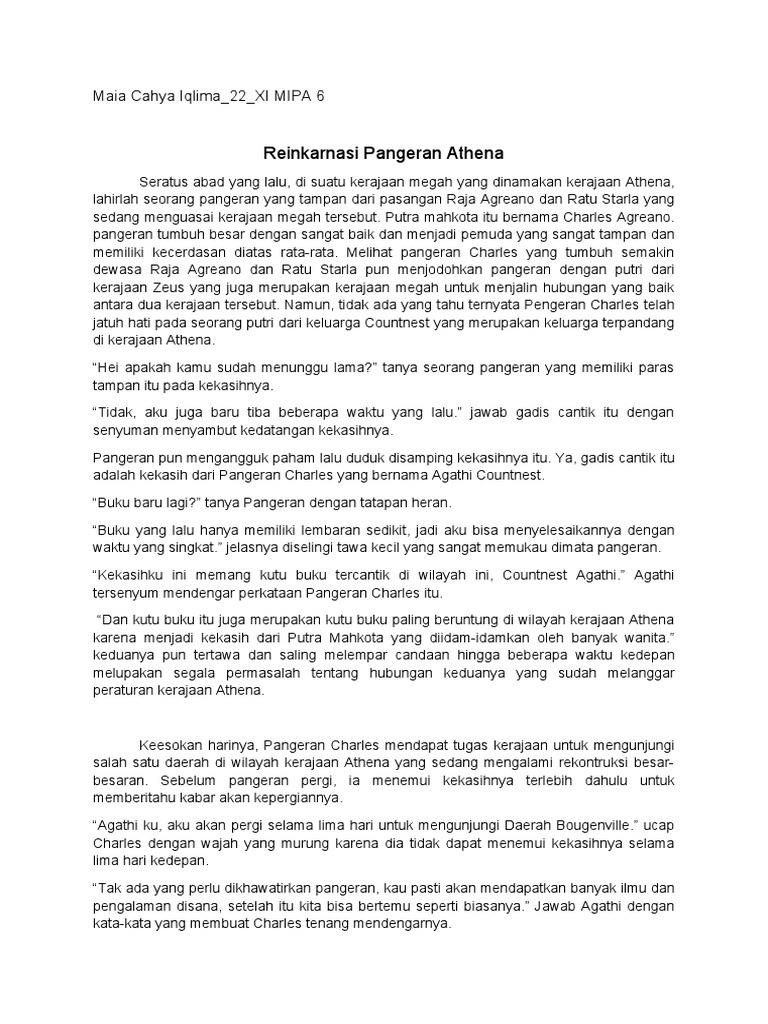 Reinkarnasi Pangeran Athena | PDF