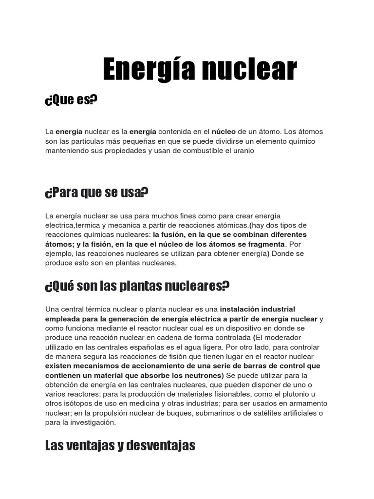 Energia Nuclear 1 | PDF | La energía nuclear | Fisión nuclear