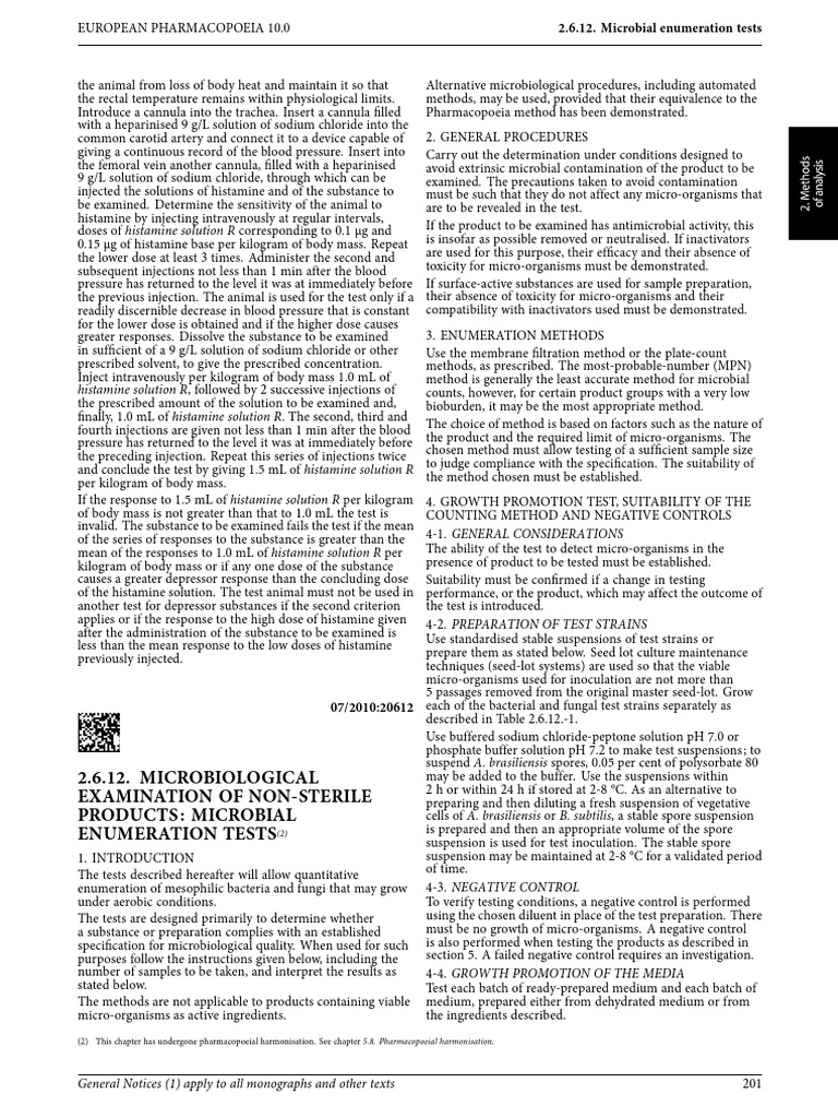 2.6.12. Microbiological Examination of Non-Sterile Products - Microbial ...