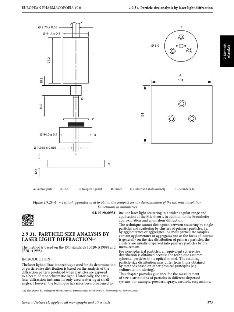 2.9.31. Particle Size Analysis by Laser Light Diffraction | PDF ...