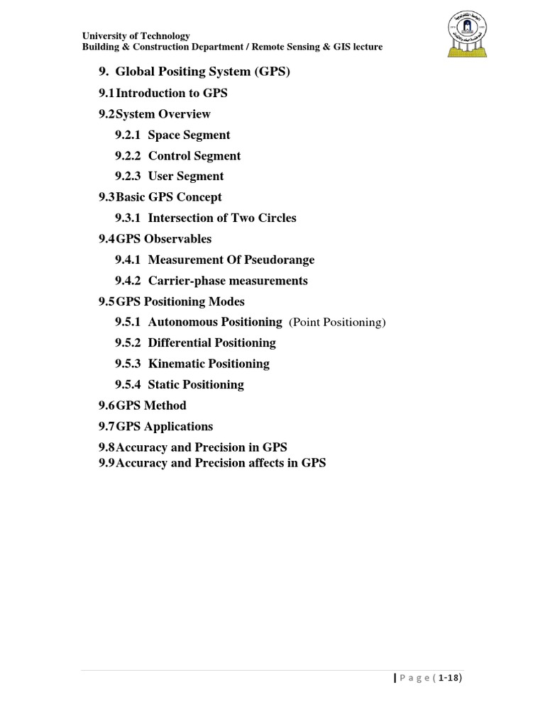 10.GPS Lect.10 | PDF | Global Positioning System | Surveying 10.GPS Lect.10 | PDF | Global Positioning System | Surveying