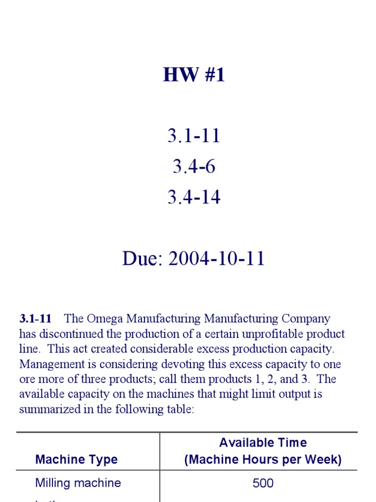 Maximizing Profit Through Optimal Production Planning: A Linear Programming Case Study | PDF ...